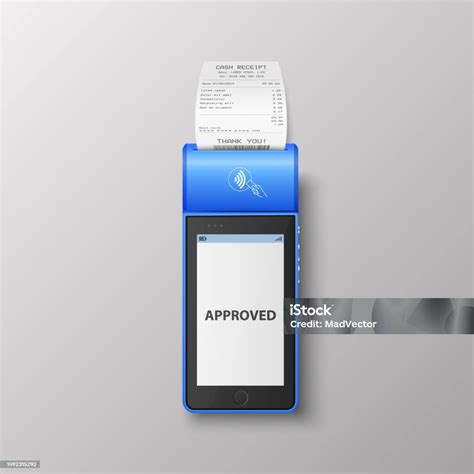 벡터 3d 블루 Nfc 결제 기계 청구서 Wifi 무선 결제 Pos 단말기 은행 결제 비접촉식 단말기의 기계 설계 템플릿 모형 평면도 기계류에 대한 스톡 벡터 아트 및 기타