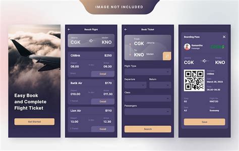 Premium Vector Ticket Airlines Ui Design Template Vector