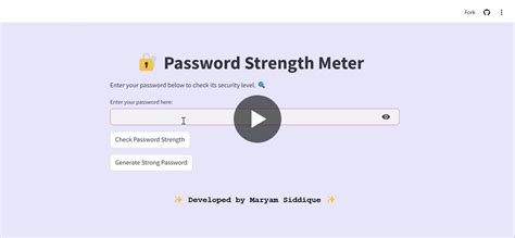 Python Streamlit Webapp Passwordsecurity Coding Maryam Siddique