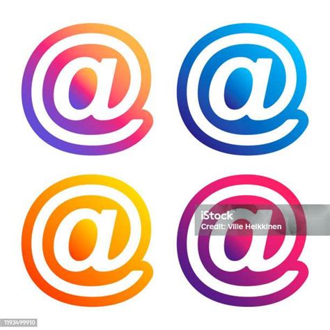 멋진 그라데이션 색상으로 아이콘 모양에서 전자 메일 메시지 정보 웹 로고 기호 기호 벡터 일러스트 이미지입니다 흰색 배경에 격리되어 있습니다 0명에 대한 스톡 벡터 아트 및