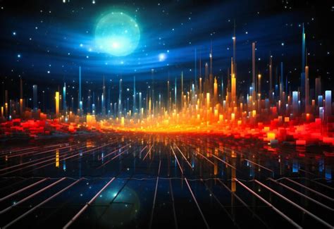 Premium Ai Image Colorful Graphs And Lines In The Dark