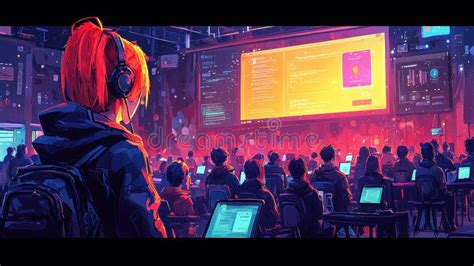 Cyberpunk Programmer Stock Illustrations 668 Cyberpunk Programmer