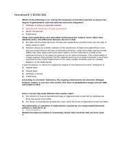 Homework ECON Docx Homework ECON Which Of The Following Is Not Among The