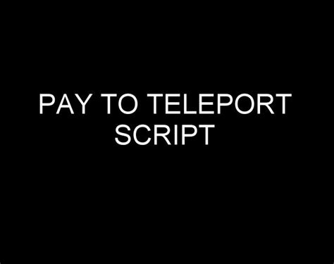 Second Life Marketplace Pay To Teleport Script