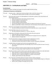 Understanding Carbohydrates And Lipids In Molecular Biology Course Hero