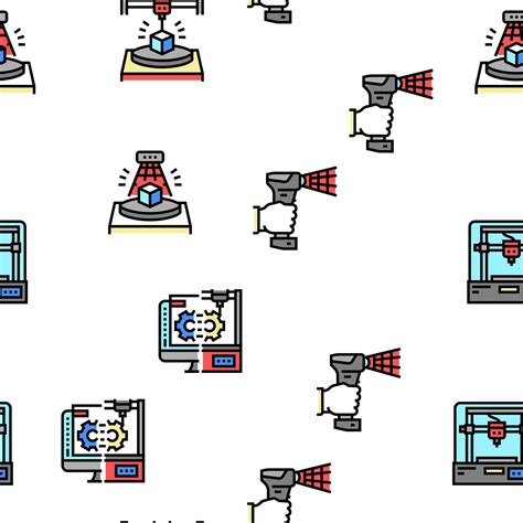 3d Modelling Software And Device Vector Seamless Pattern 10352296