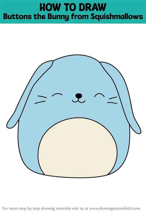 How To Draw Buttons The Bunny From Squishmallows Squishmallows Step By Step