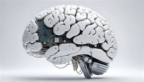 Realistic 3d Rendering Of Fusion Brain Computer Artificial Intelligence Biological Computing