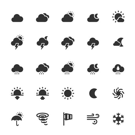 Icon Set Weather And Forecast 23220402 Png