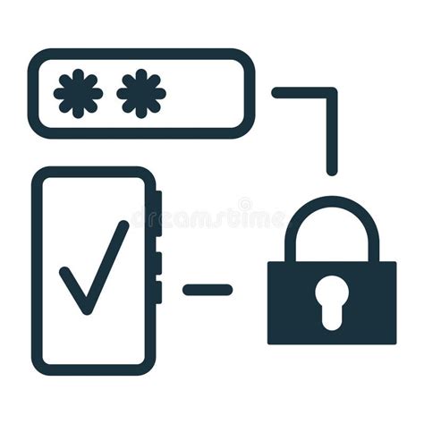 Two Factor Authentication Verifying User Identity On Mobile Device Stock Vector Illustration