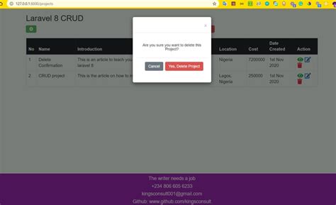 How To Implement Delete Confirmation In Laravel 8 76 With Modal Dev Community