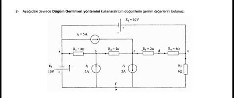 Solved In The Circuit Below Find The Voltage Values Of All Nodes