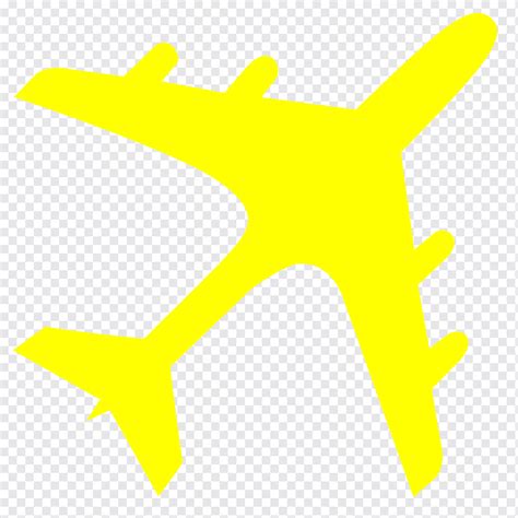 Airplane Aircraft Computer Icons Silhouette Yellow Airplane S Angle