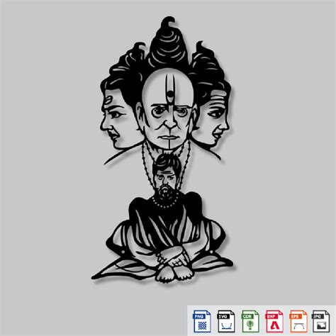 2d Modern Art Shiva Har Shankar Namami Swami Samarth Laser Cutting