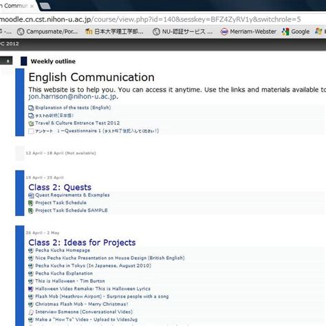 A TYPICAL MOODLE COURSE PAGE Download Scientific Diagram