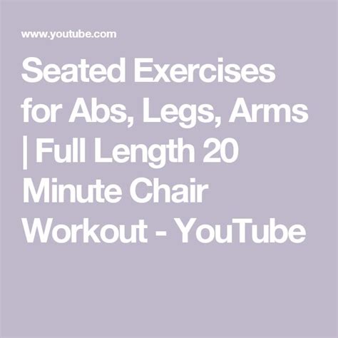 Seated Exercises For Abs Legs Arms Full Length 20 Minute Chair