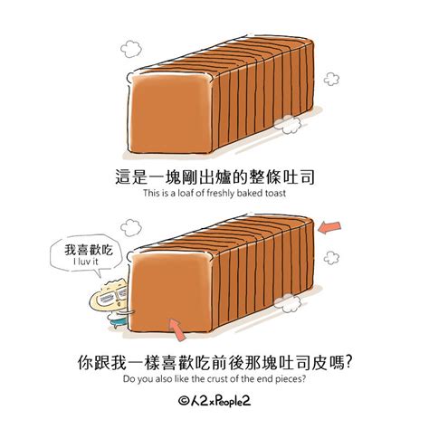 人2的插画星球 我個人滿愛吃吐司皮的 I Personally Like Bread Crust 吐司皮 吐司 麵包 Bread