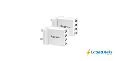 Usb Plug Multi Usb Charger Plug Adaptor Uk 2 Pack 4 Port Multiple Usb