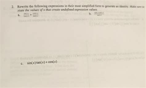 Solved 2 Rewrite The Following Expressions In Their Most