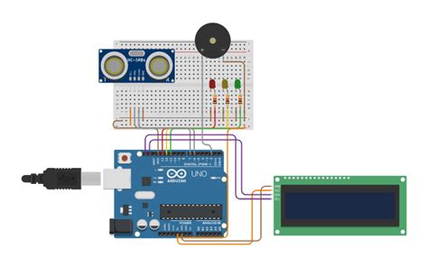 Circuit Design Sensor Distance Tinkercad