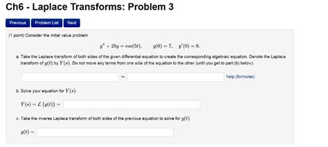 solved ch6 laplace transforms problem 3 previous problem