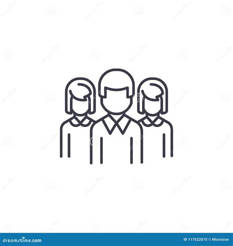 staff linear icon concept staff line vector sign symbol illustration stock vector