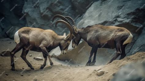 Premium Ai Image Ibex Fight Illustration Ai Generativexa