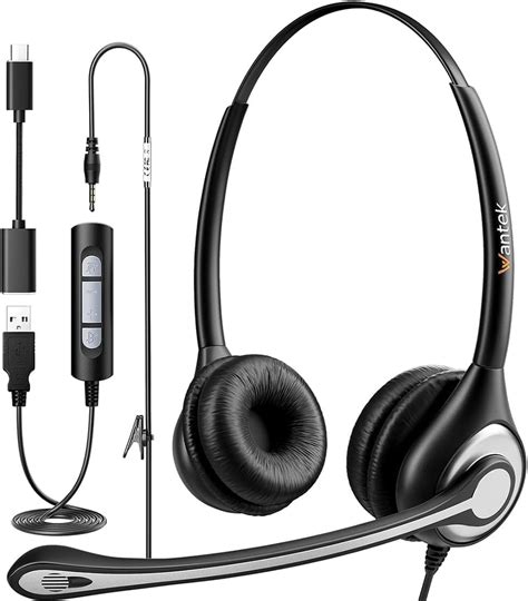 Headset With Microphone For Work Usb Headphones With Mic In Line Control Computer Headset For