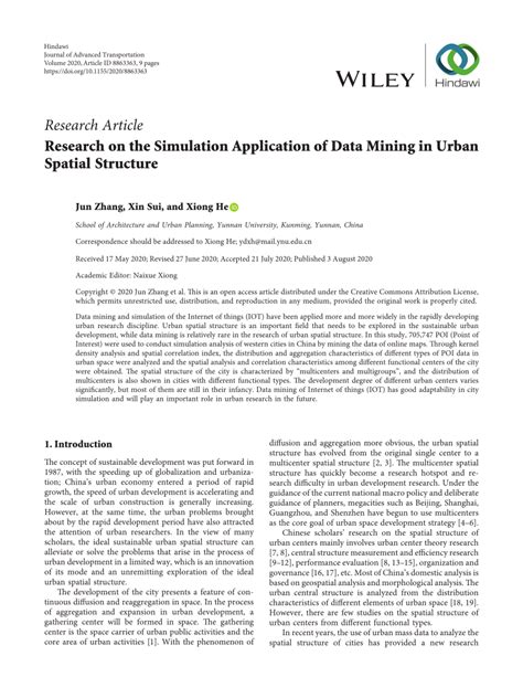 Pdf Research On The Simulation Application Of Data Mining In Urban Spatial Structure