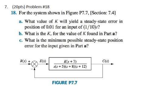 solved for the system shown in figure p7 7 a what value