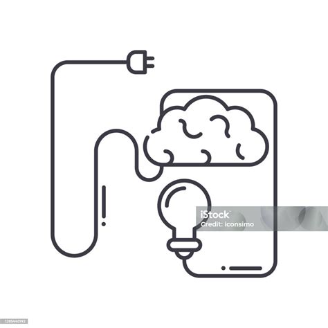 브레인스토밍 세션 아이콘 선형 격리 된 그림 얇은 선 벡터 웹 디자인 기호 흰색 배경에 편집 가능한 스트로크와 개요 개념 기호 아이콘에 대한 스톡 벡터 아트 및 기타 이미지