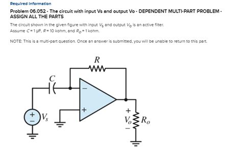Required InformationProblem 06052 The Circuit StudyX