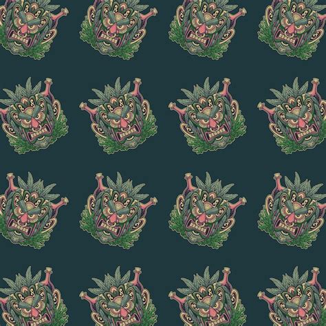 Premium Vector Tiki Mask Hawaii Simple Pattern Decorative Design Template