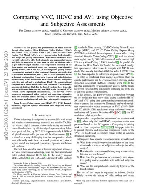 comparing vvc hevc and av1 using objective and sub pdf video data compression