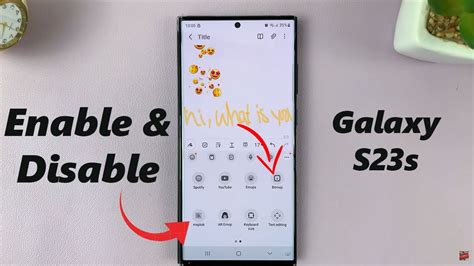 How To Turn Bitmoji Mojitok On And Off Samsung Galaxy S23s Keyboard