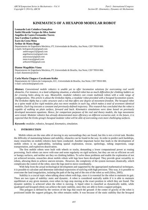 pdf kinematics of a hexapod modular robot dokumen tips