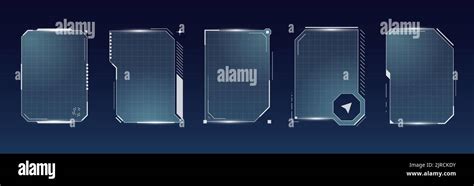 Hud Digital Futuristic User Interface Square Frame Set Sci Fi High