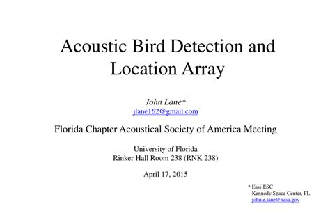 Pdf Acoustic Bird Detection And Location Array