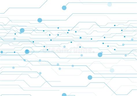 Blue White Minimal Abstract Futuristic Tech Background With Circuit