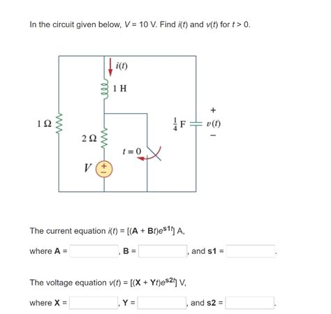 solved in the circuit given below v 10 v find i t and