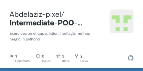 Github Abdelaziz Pixel Intermediate Poo Python Exercices On
