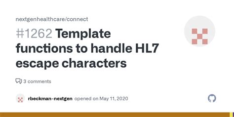 Template Functions To Handle Hl7 Escape Characters · Issue 1262