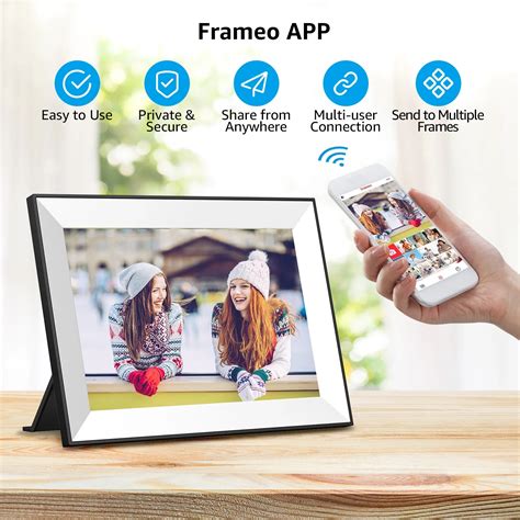 Frameo 10 1 дюймовая цифровая фоторамка 32 ГБ Wi Fi Электронный фотоальбом Ips Сенсорный экран