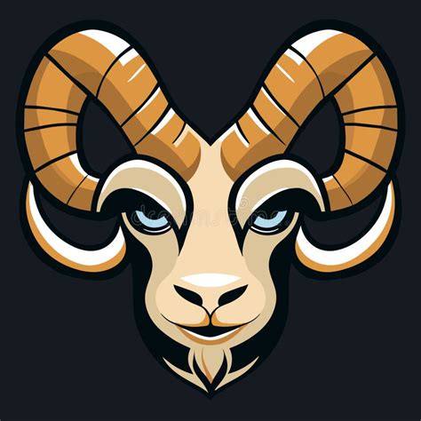 Mascot Head Of A Ram With Horns Vector Illustration Stock Vector Illustration Of Vector