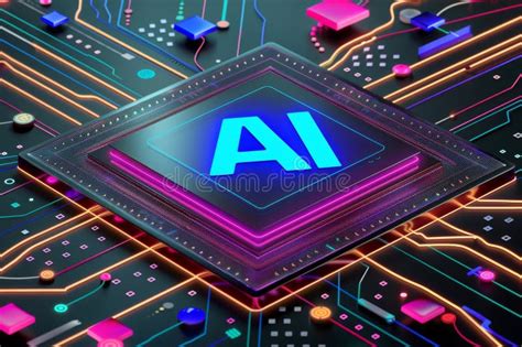 Ai Microchip On A Futuristic Circuit Board Representing Advanced Technology And Digital