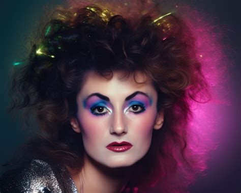 Premium Ai Image 80s Glamour Shot Of A Woman With Big Hair Bright