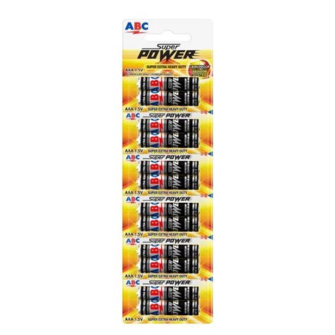 Jual Batu Baterai ABC Hitam Super Extra Heavy Duty AAA A Battery