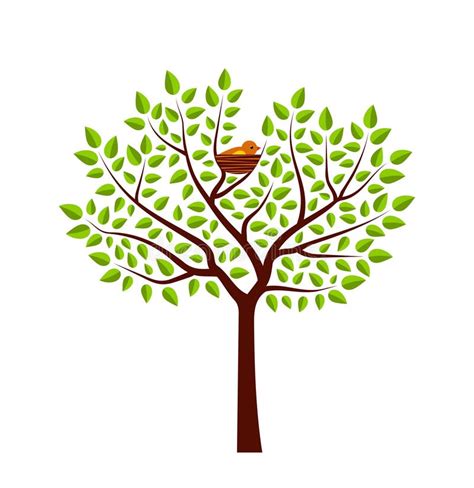 Tree And Nesting Bird Stock Vector Illustration Of Object 360218760