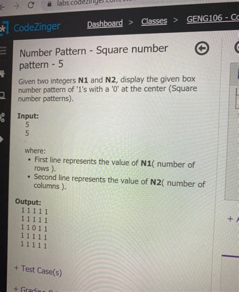 Solved Labs GENG106 CC CodeZinger Dashboard Classes Chegg