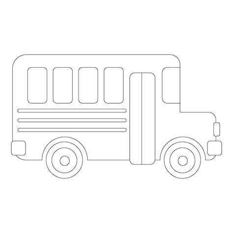 School Bus Outline Vector Black And White School Bus Contour Back